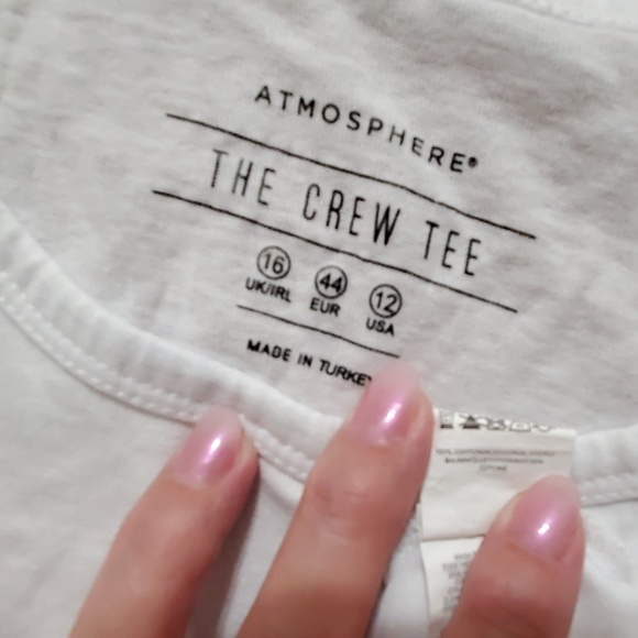 Atmosphere | Tops | Atmosphere The Crew Tee White Cap Sleeve B Ready In ...